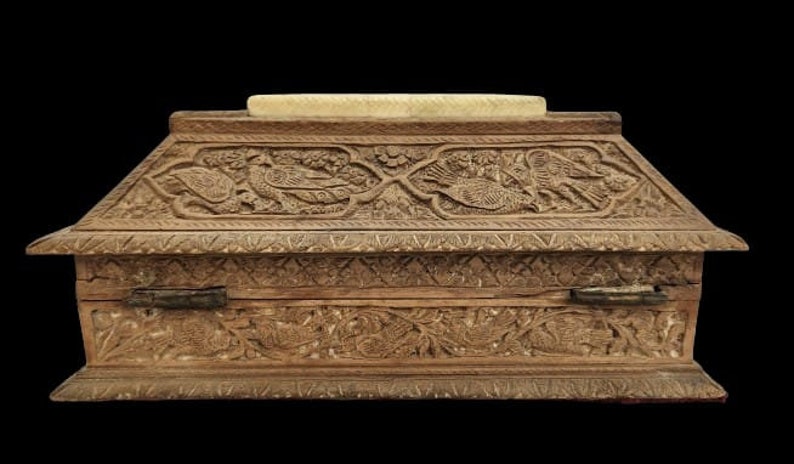 Rare Islamic Mughal Handmade Wooden Box Inscribed With Quran Verses ...