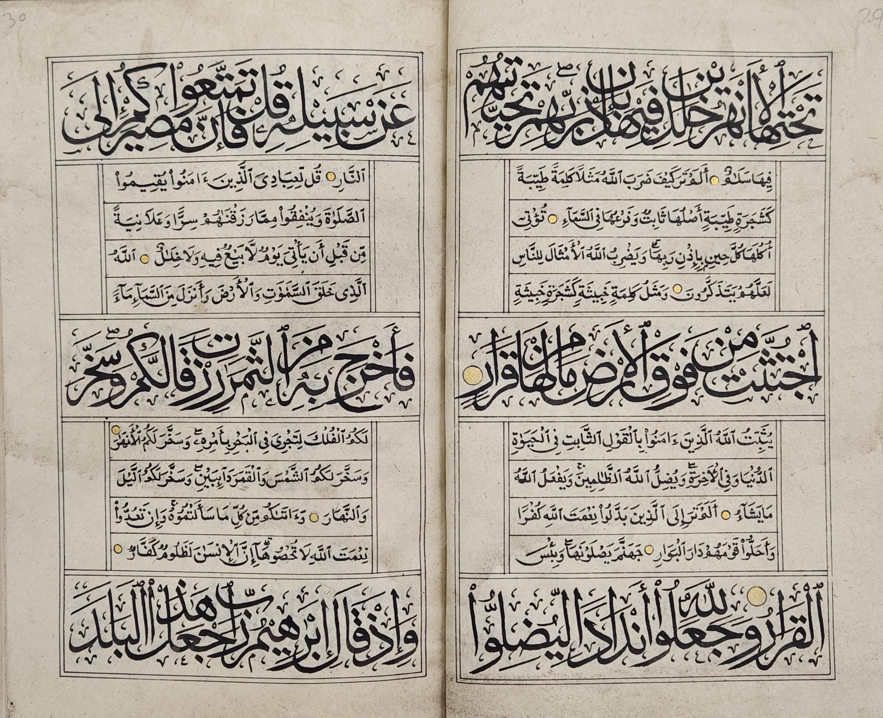 Rare Islamic Ottoman HANDWRITTEN Quran Juz Manuscript in THULUTH Script ...