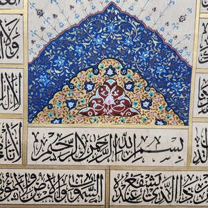 Rare Ottoman Islamic Handwritten Calligraphy Panel on Paper Inscribed ...