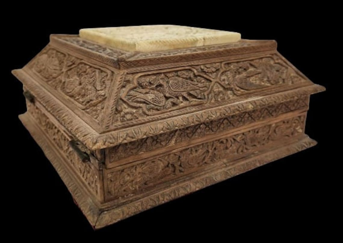 Rare Islamic Mughal Handmade Wooden Box Inscribed With Quran Verses ...