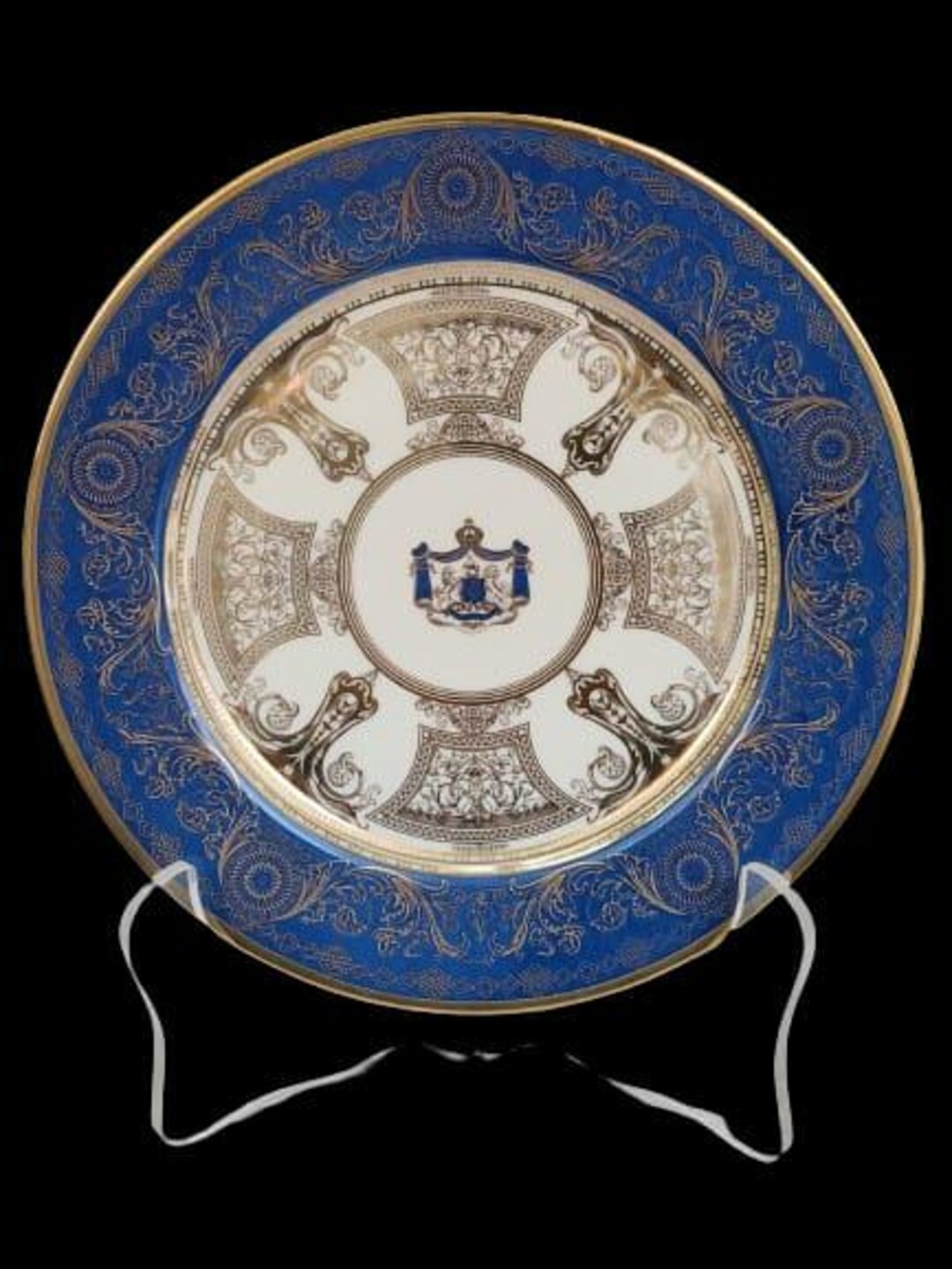 Royal Worcester Porcelain Plate of Patiala Princely State Coat of Arms ...