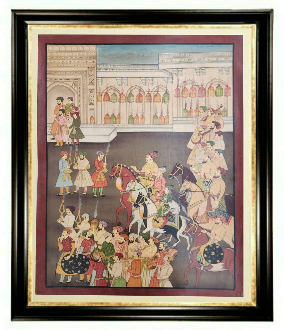Rare Big Size Handmade Mughal Miniature Artwork Showing Prince Shah ...