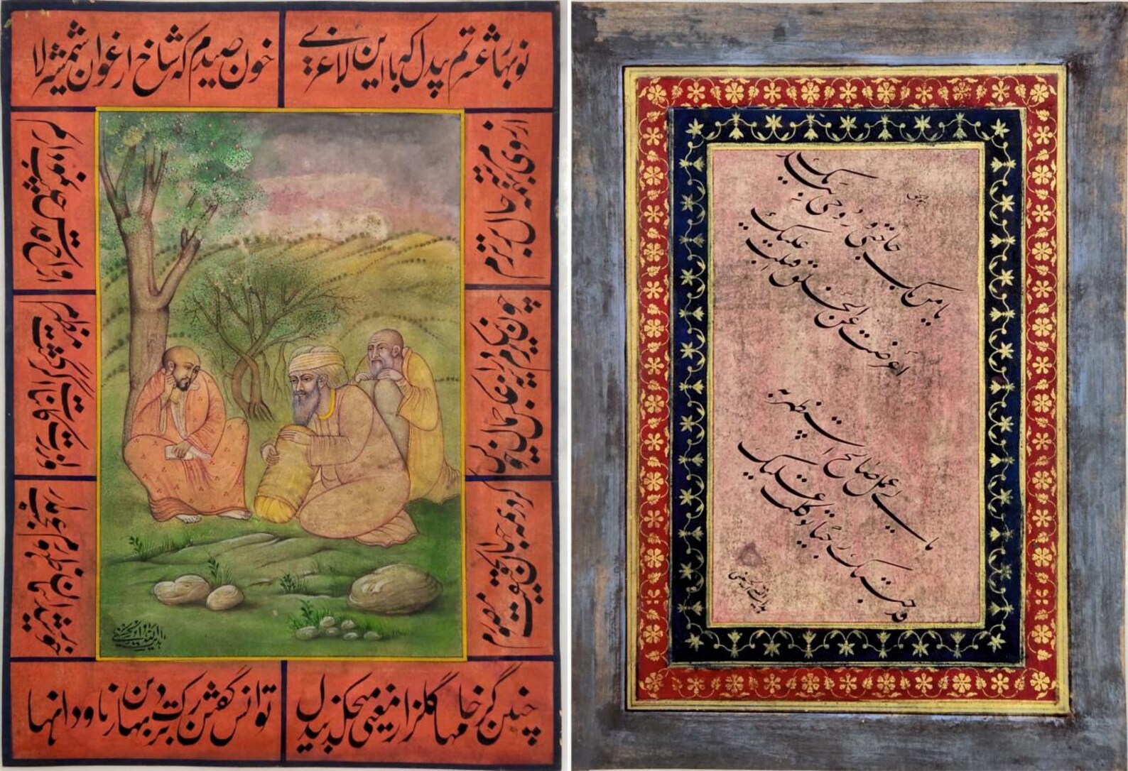 Rare Islamic Handmade Mughal Miniature Painting of Sufi - Saint With ...
