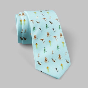 Fly Fishing Tie, Fishing Lover Tie, Fish Necktie for Him | Fisherman's ...
