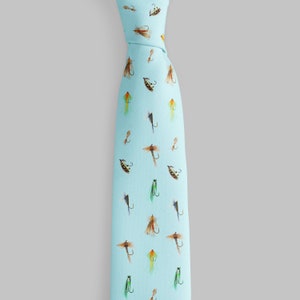 Fly Fishing Tie, Fishing Lover Tie, Fish Necktie for Him | Fisherman's ...