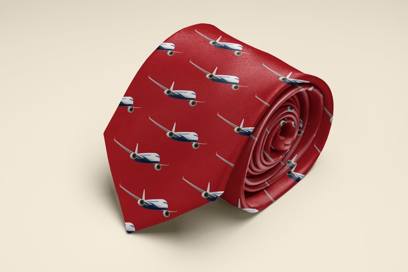 Airplane Tie Pilot Gift Airplane Tie for Him Plane Lover Neckties for ...