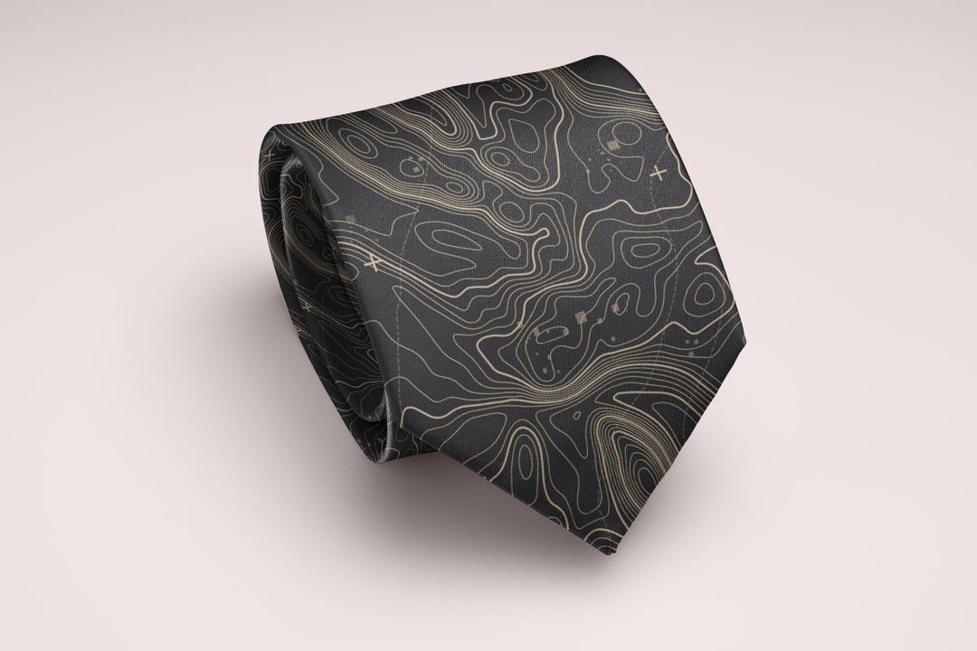 Contour Map Necktie, Steel Topographic Map, Tie, Gift for Hiker ...