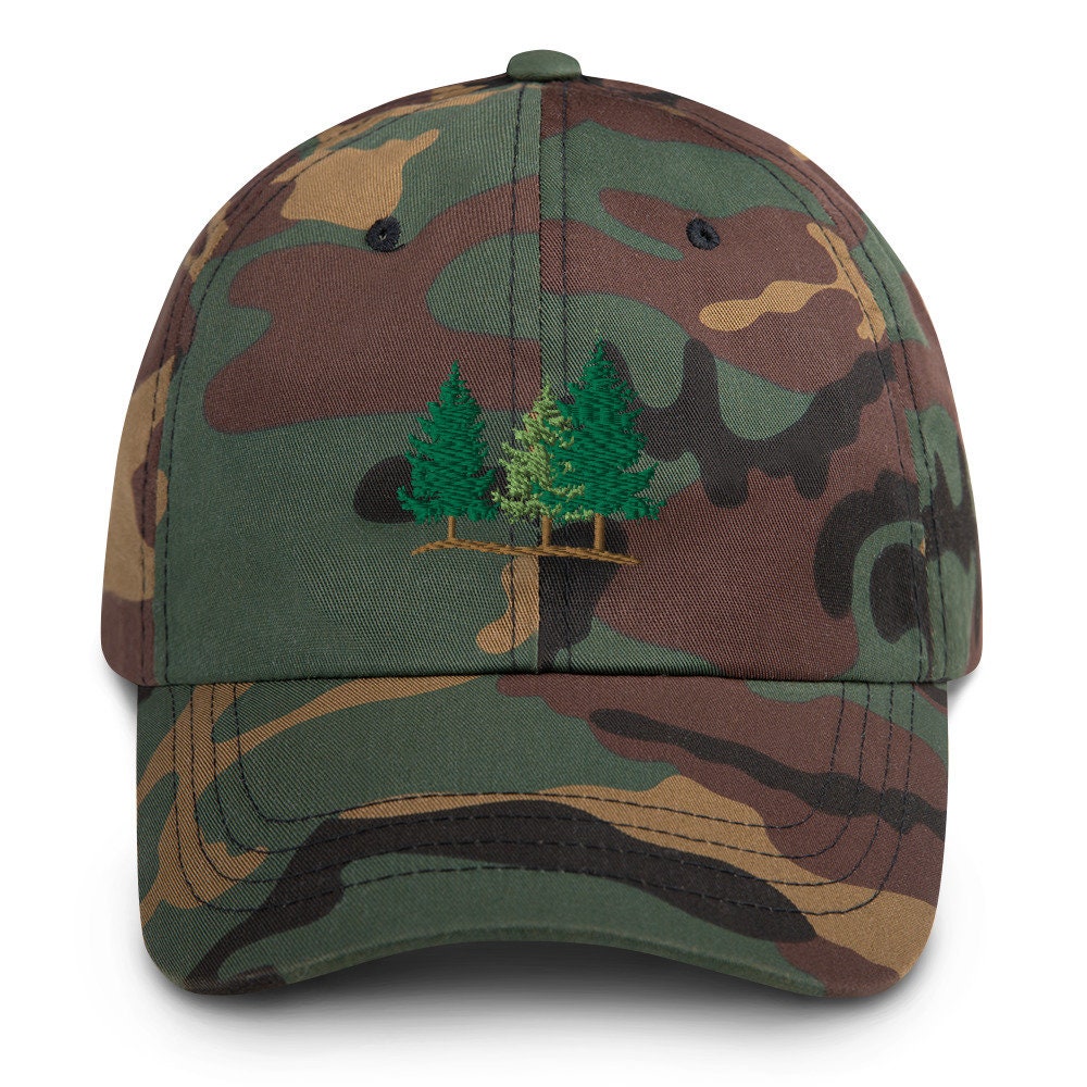 Pine Tree Embroidered Hat hiking Nature Cap Outdoors Forest - Etsy