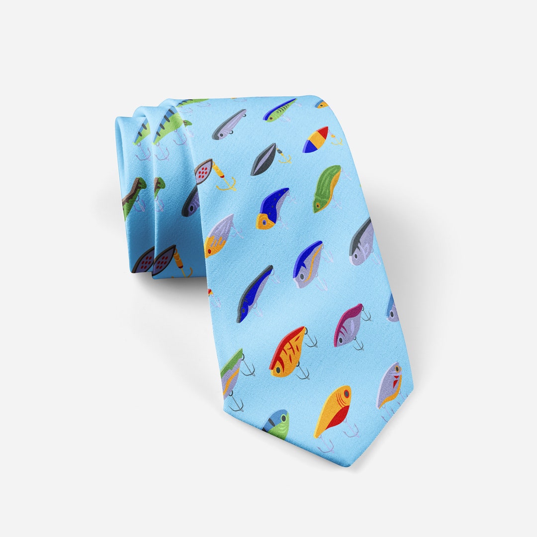 Fishing Tie, Fishing Lovers Tie, Fishing Lure | Fisherman's Ties ...