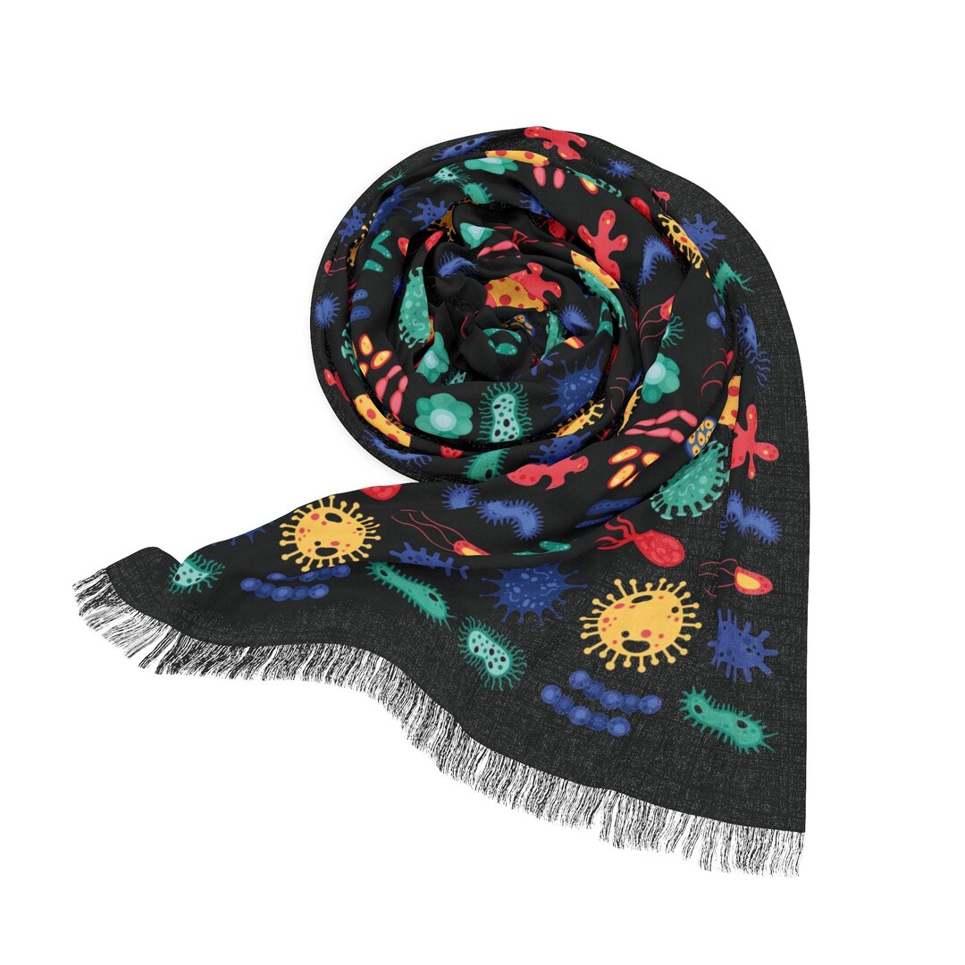 Microbiology Wrapping Scarf | Science Gift Scarf, Bacteria Art ...