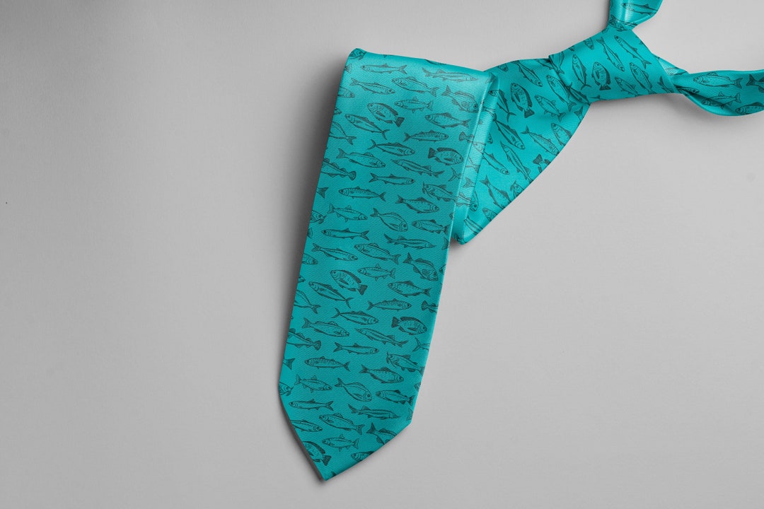 Fisherman Tie for Men Fish Necktie Gift for Fishermen Tie for Fish ...