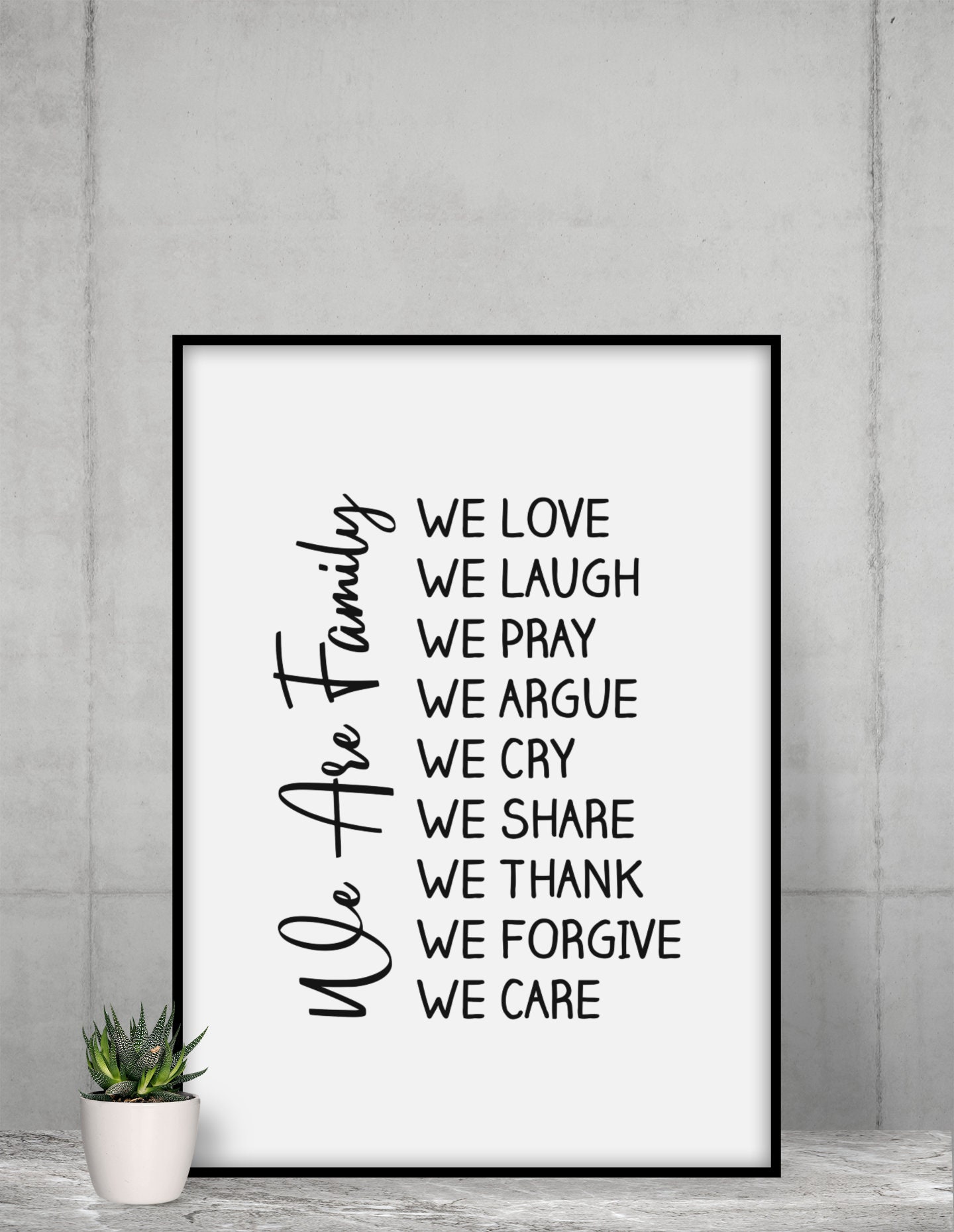 We Are Family Wall Decor Family Quote Poster Family Quote - Etsy