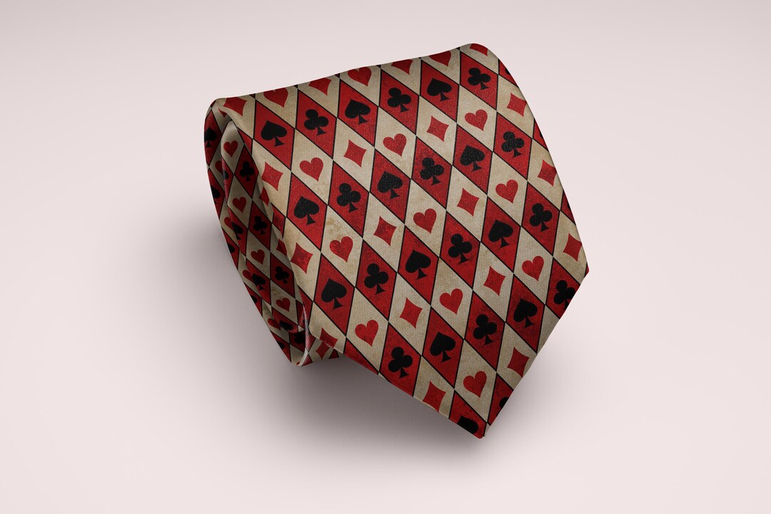 Geometric Playing Card Tie, Retro Playing Card Tie, Mid-century Suit ...