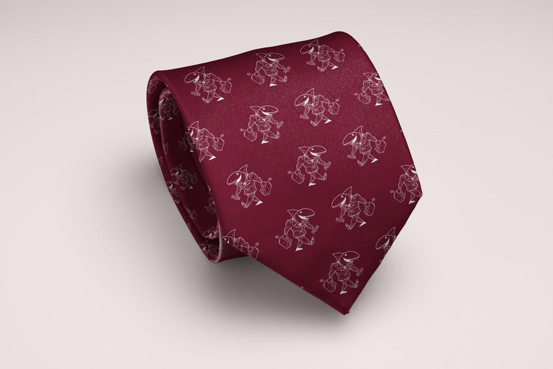 Shark Tie | Suit-wearing Shark With Briefcase Necktie | Funny Shark Tie ...