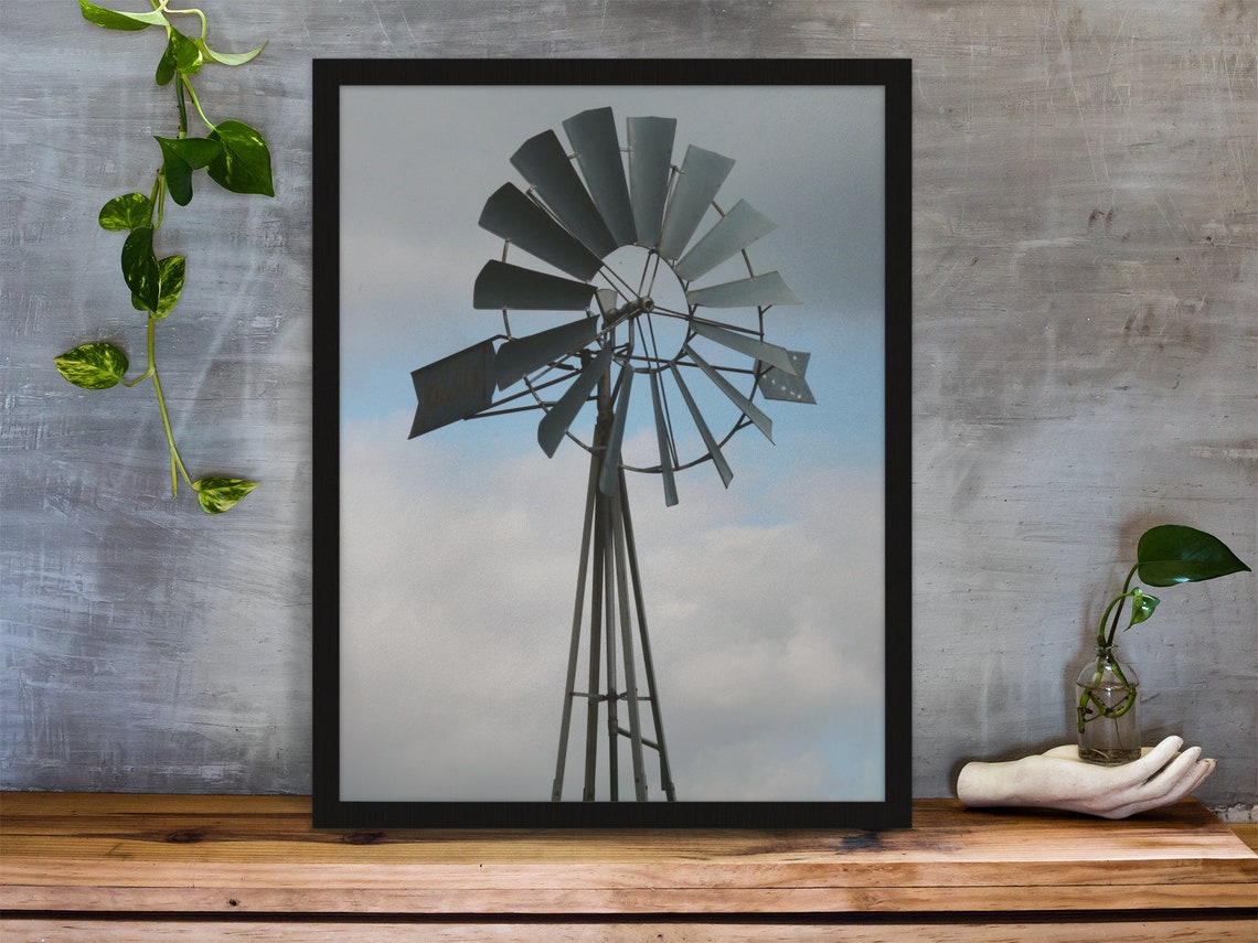 Farmhouse Wall Decor Vintage Windmill Photo Photography | Etsy