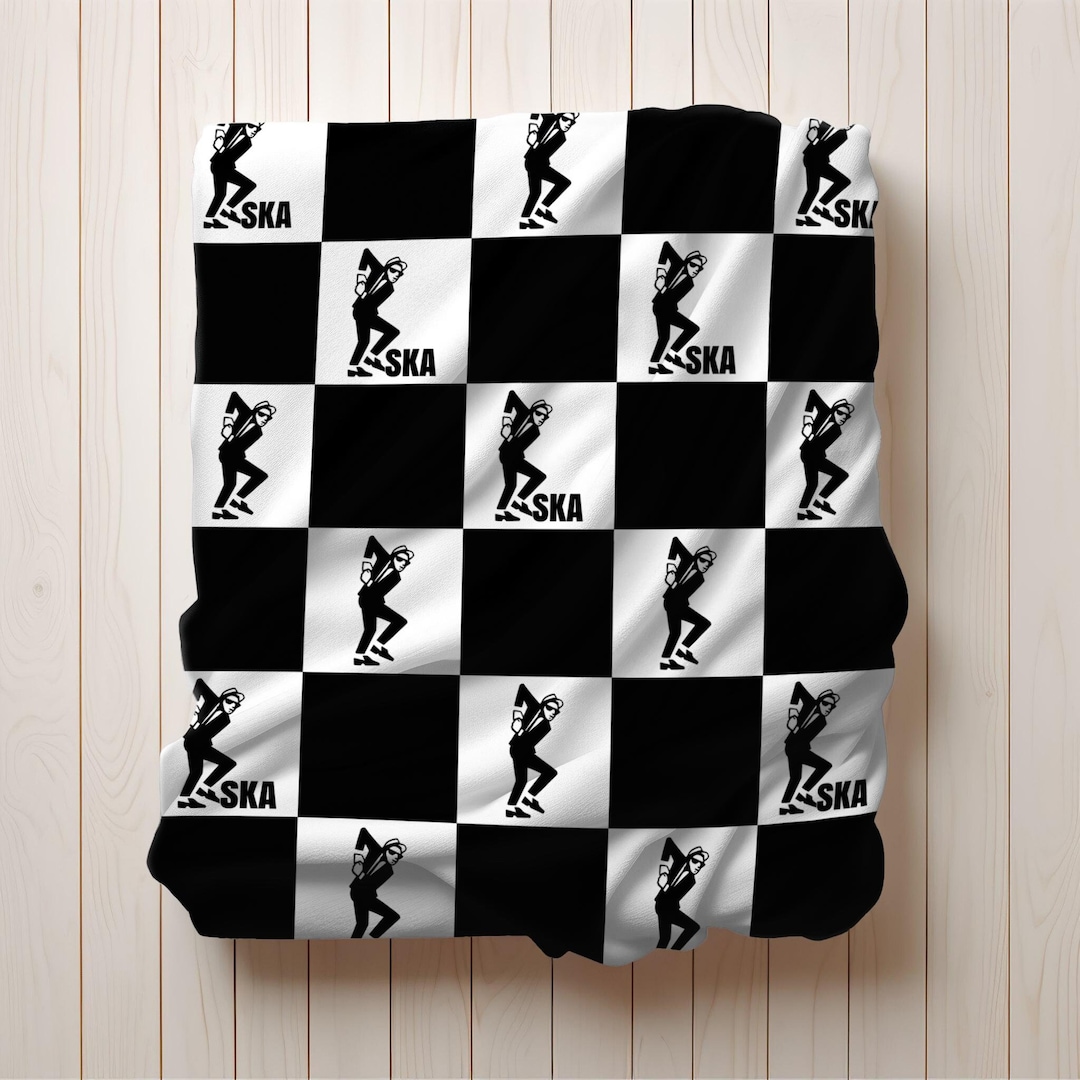 Ska Blanket Gift Checkerboard Pattern, Reggae Music Gift, Black and ...