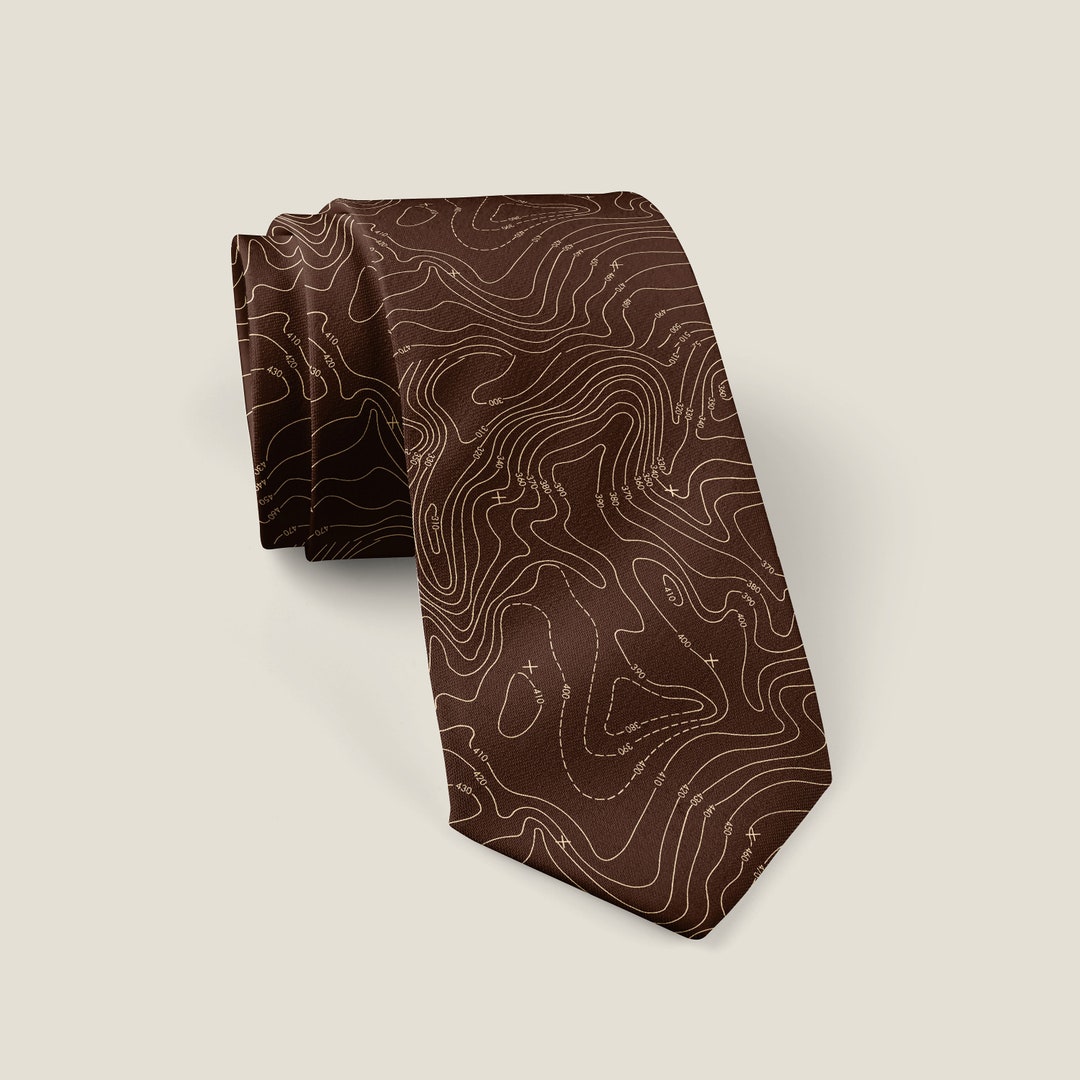 Contour Map Necktie, Topographic Map, Tie, Gift for Hiker, Geologist ...
