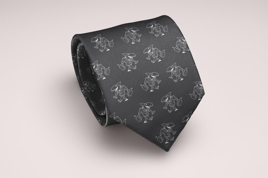 Shark Tie Suit-wearing Shark With Briefcase Necktie Funny Shark Tie ...