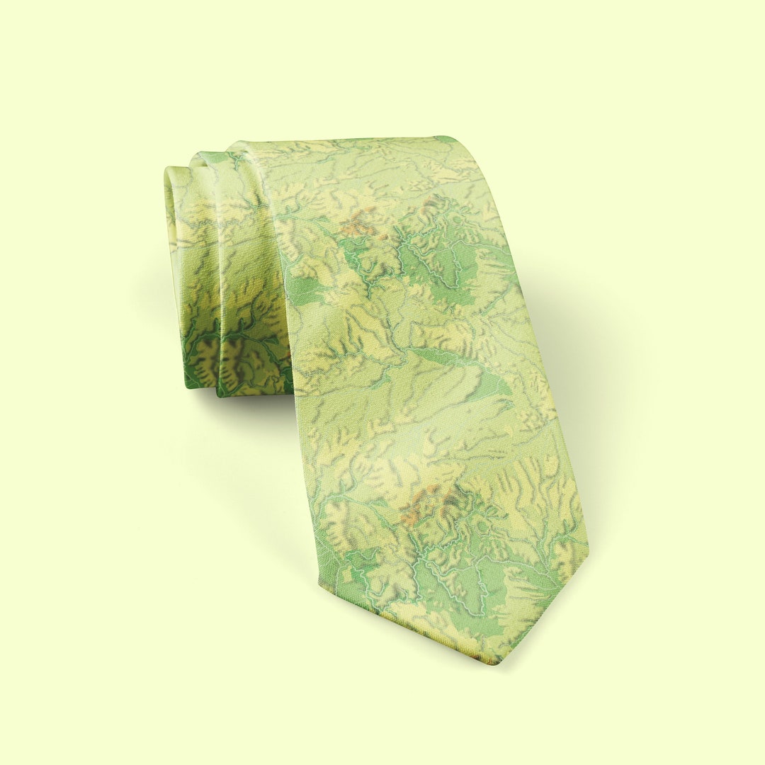 Contour Map Necktie, Topographic Map, Tie, Gift for Hiker, Geologist ...