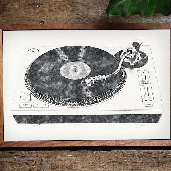 Record Player Line Art - Etsy
