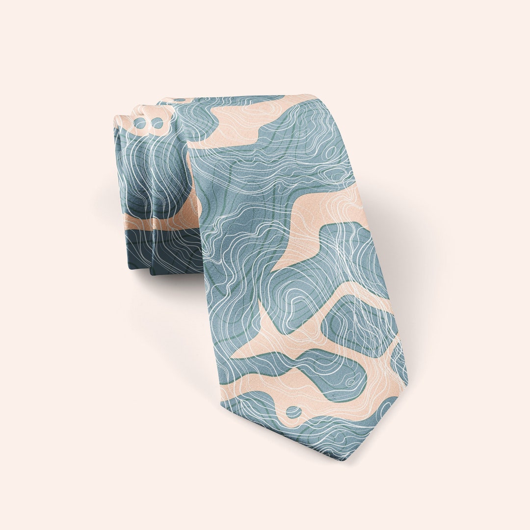Contour Map Necktie, Topographic Map, Tie, Gift for Hiker, Geologist ...