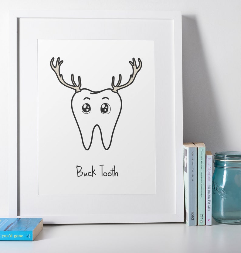 Buck Tooth / Funny Dental Poster Wall Art / Dentist Teeth Tooth Decor ...