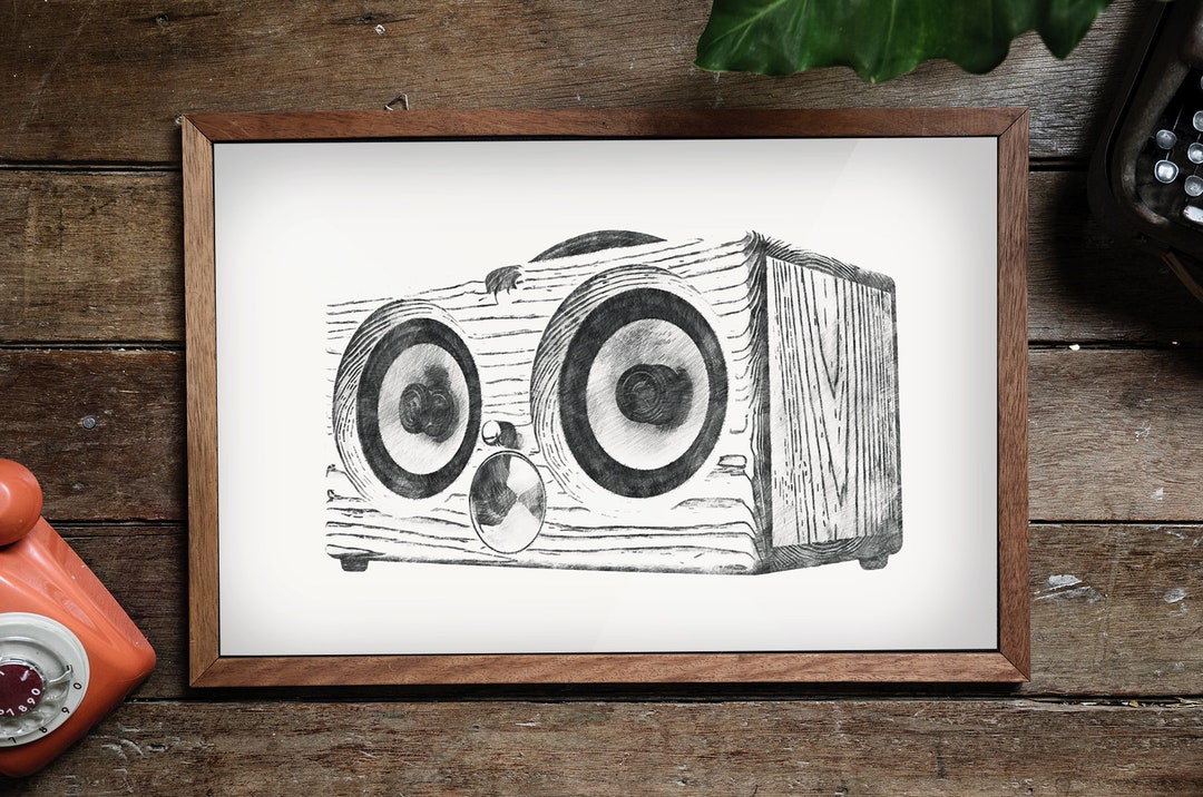 Speaker Wall Art, Speaker Poster , Music Print, Speaker Print, Records ...