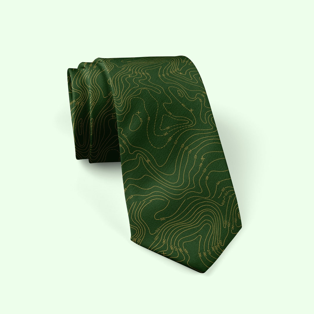 Contour Map Necktie, Topographic Map, Tie, Gift for Hiker, Geologist ...