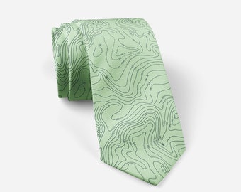 Topographic Map Tie - Etsy