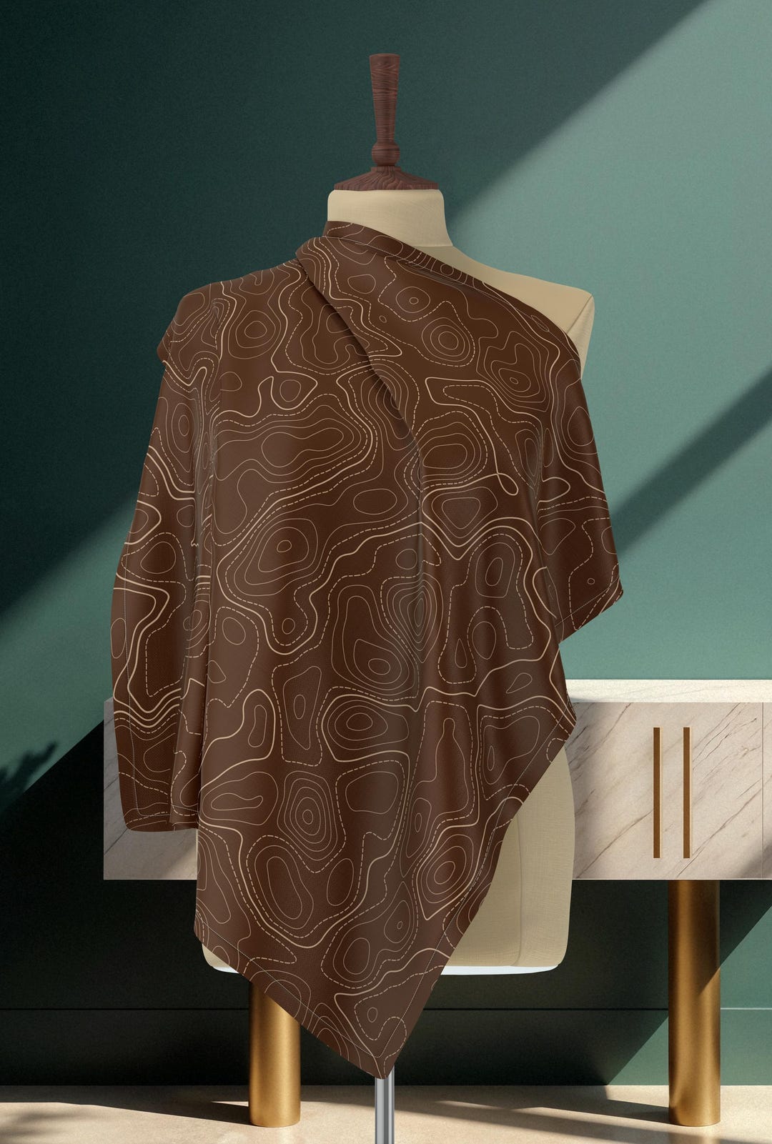 Espresso Topographic Map Scarf, Contour Map Scarf, Hiker Gift ...