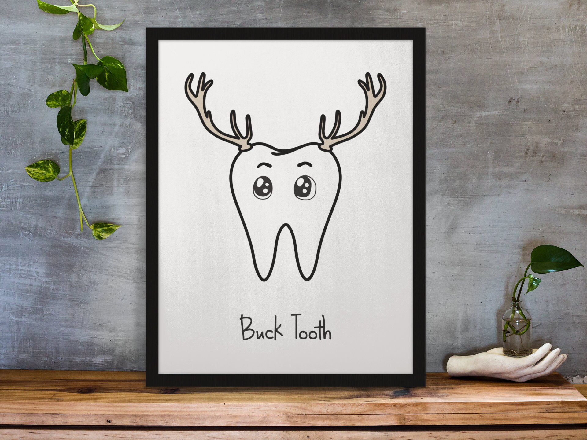 Buck Tooth / Funny Dental Poster Wall Art / Dentist Teeth Tooth Decor ...