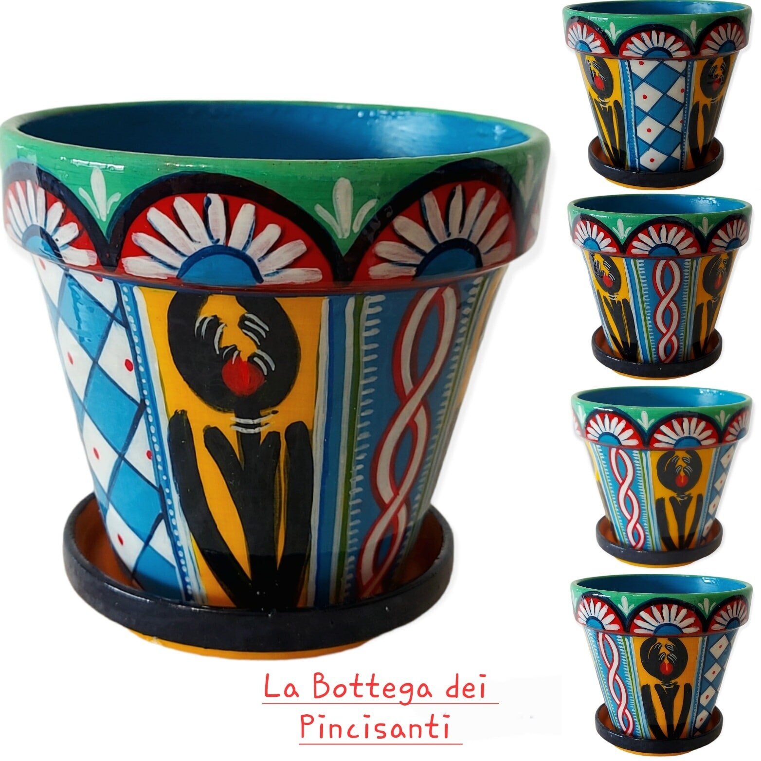 Vase With Hand-painted Sicily Designs, Italian Artisan Terracotta Vase ...
