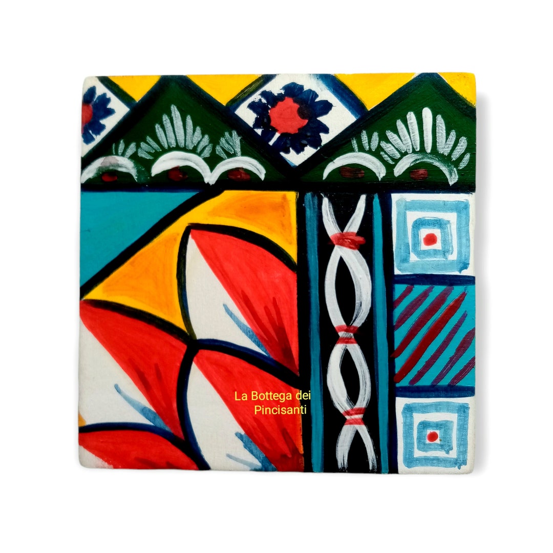 Placemat / Picture With Majolica Hand Painted on Wood With Typical ...