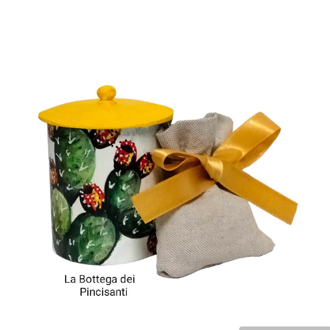 Prickly Pears Pen Holder Jar Hand Painted Wooden Objects H 12 Diameter ...