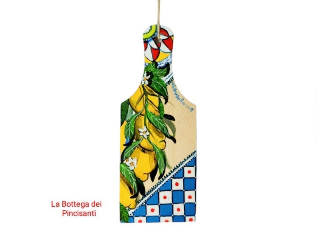 Hand-painted Wooden Cutting Board With Sicilian and Lemon Designs ...