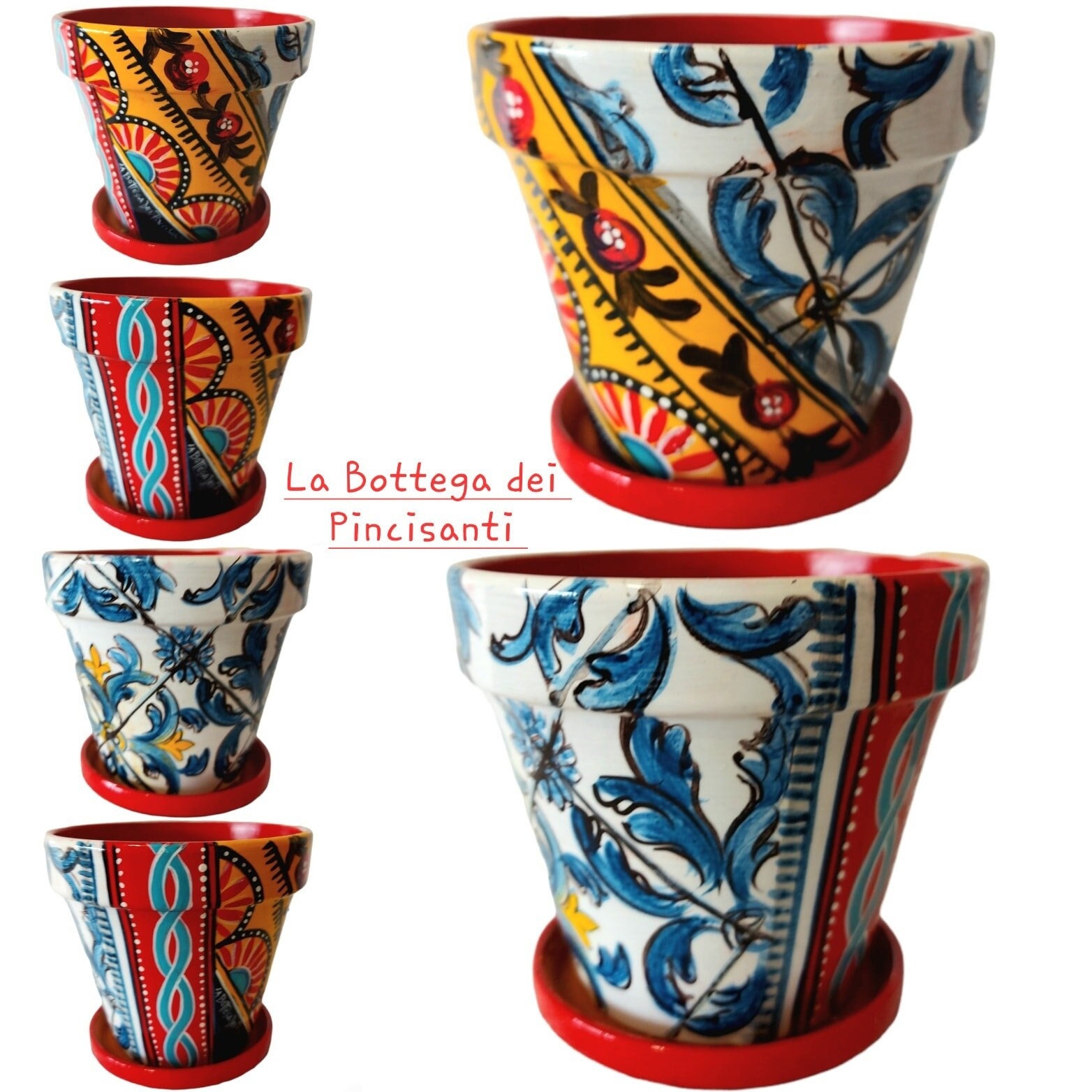 Vase With Hand-painted Majolica and Sicily Designs, Italian ...