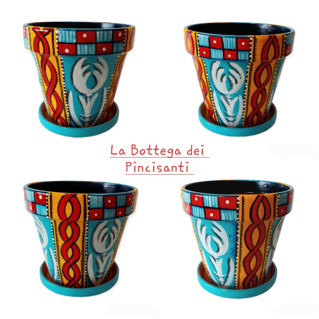 Vase With Hand-painted Sicily Designs, Italian Artisan Terracotta Vase ...