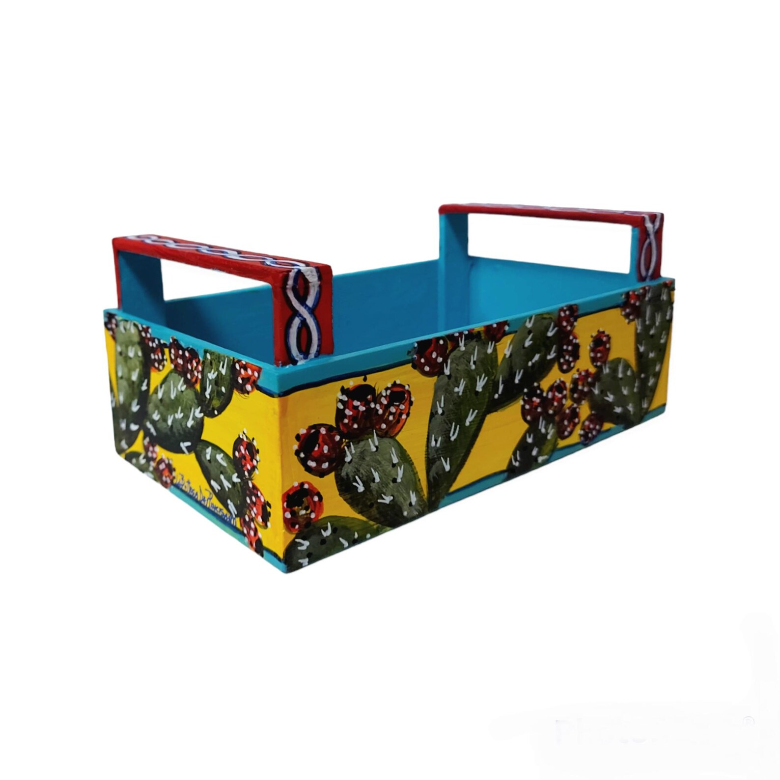 Bread Bin, Hand Painted Colored Wooden Box, Ideal for the Table ...