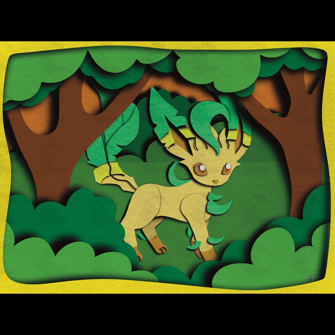 Pokemon Eeveelutions Leafeon Anime Art Print Posters, Multiple Size ...