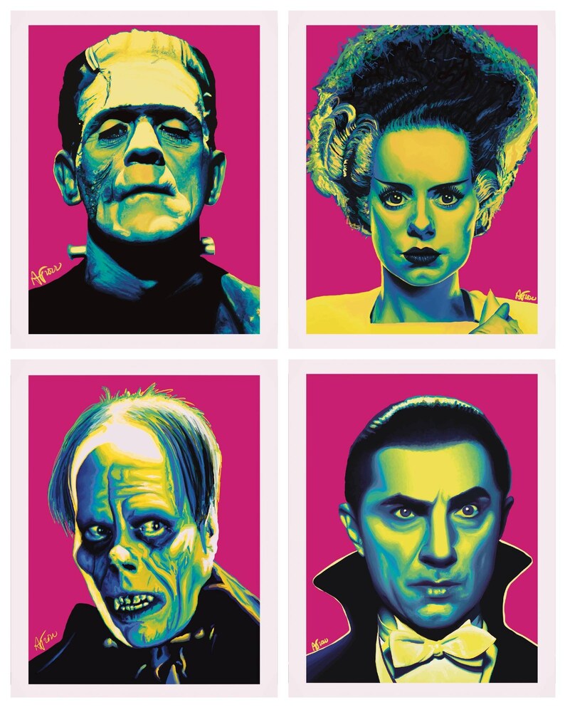 Frankenstein Art Print: Universal Monsters Halloween Artwork - Etsy