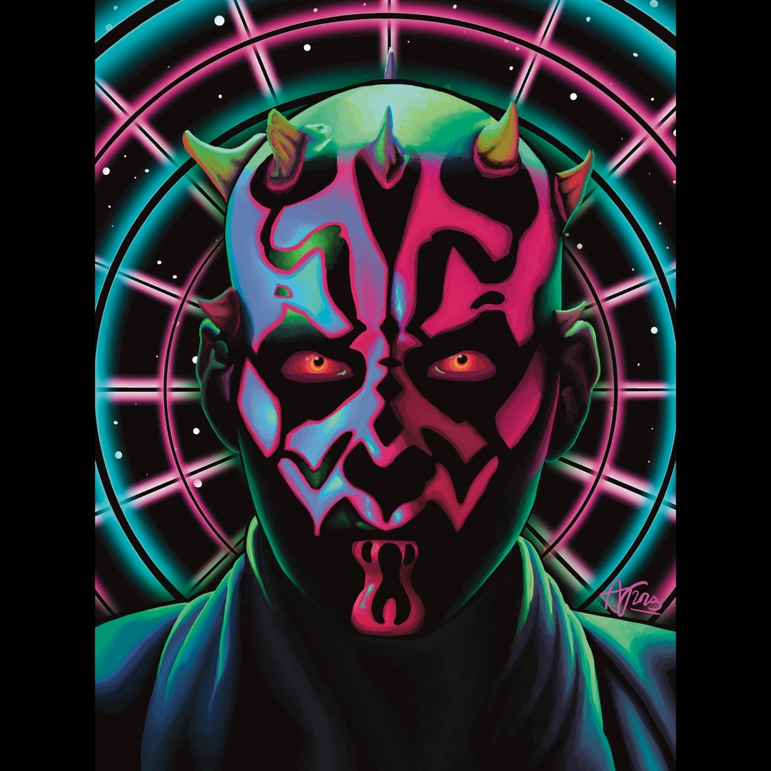 Darth Maul Poster Star Wars Art Print Poster Outrun Synthwave Poster - Etsy