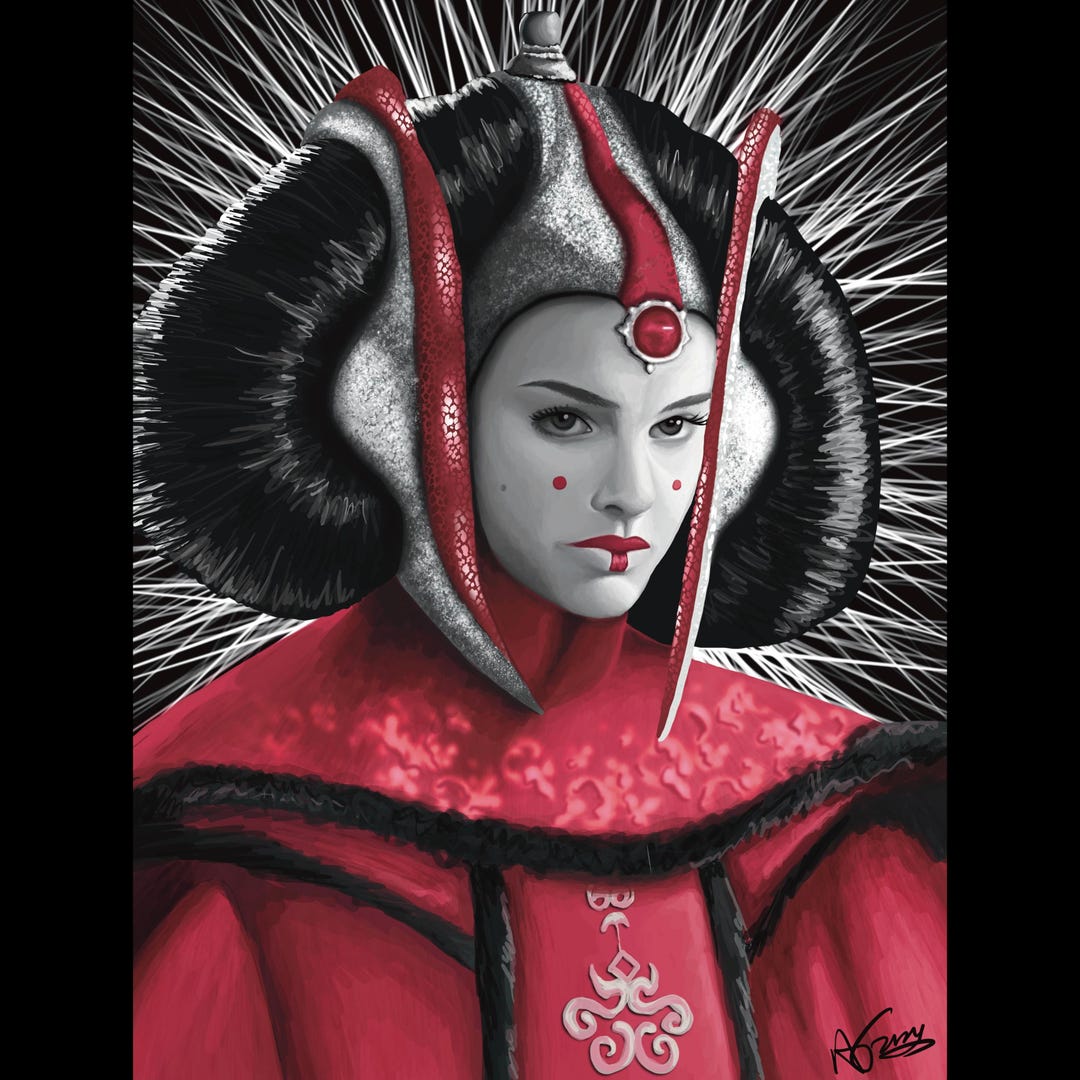 Padme Amidala Art Print: Natalie Portman Space Fantasy Poster - Etsy