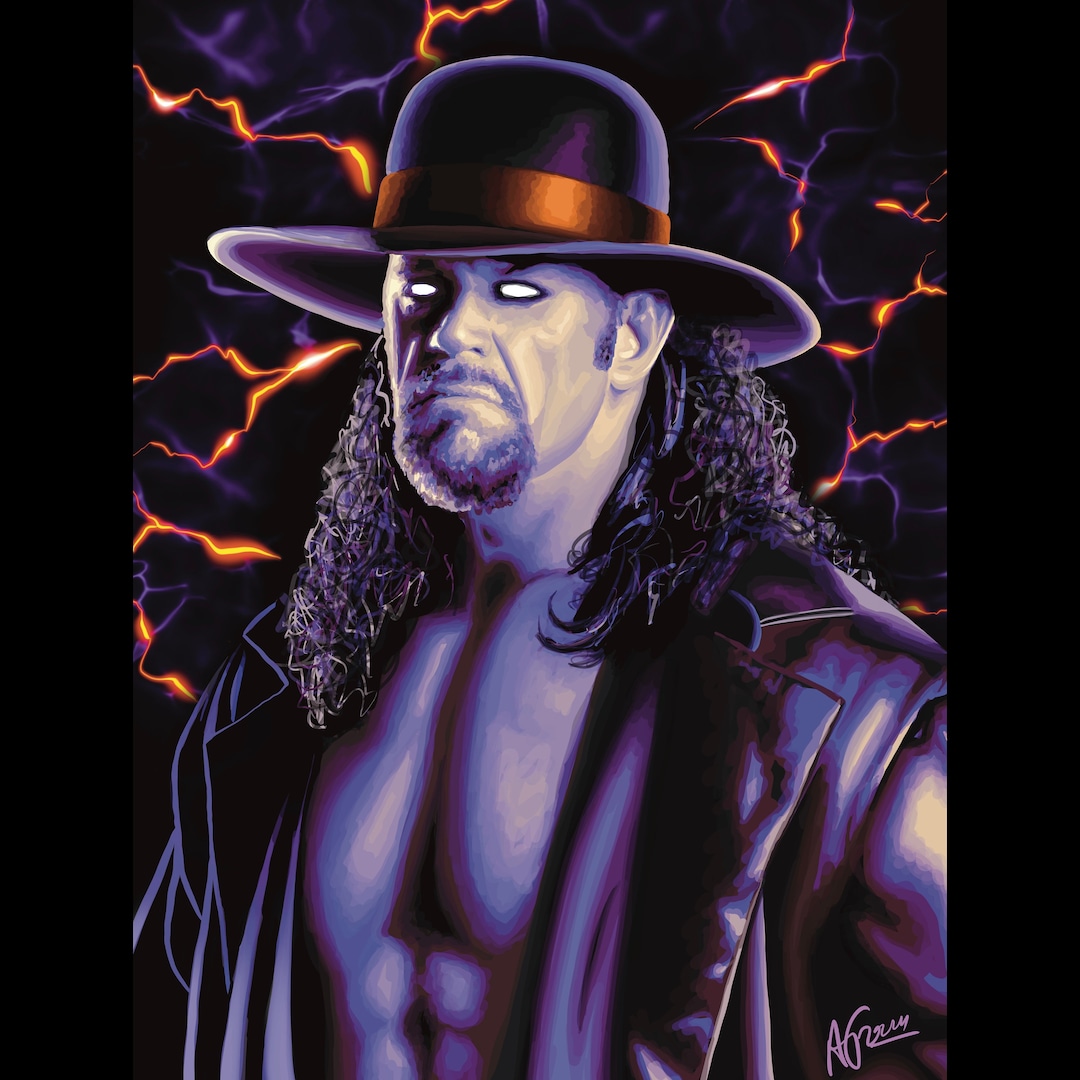 The Undertaker Art Print | WWE Legend Portrait | Retro Wrestling Wall ...
