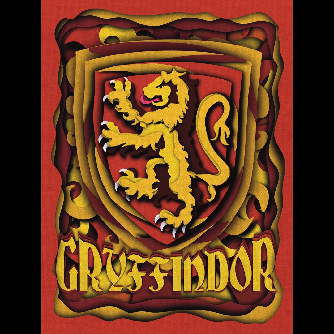 Hogwarts House Gryffindor Crest Harry Potter Art Poster Dorm Room ...