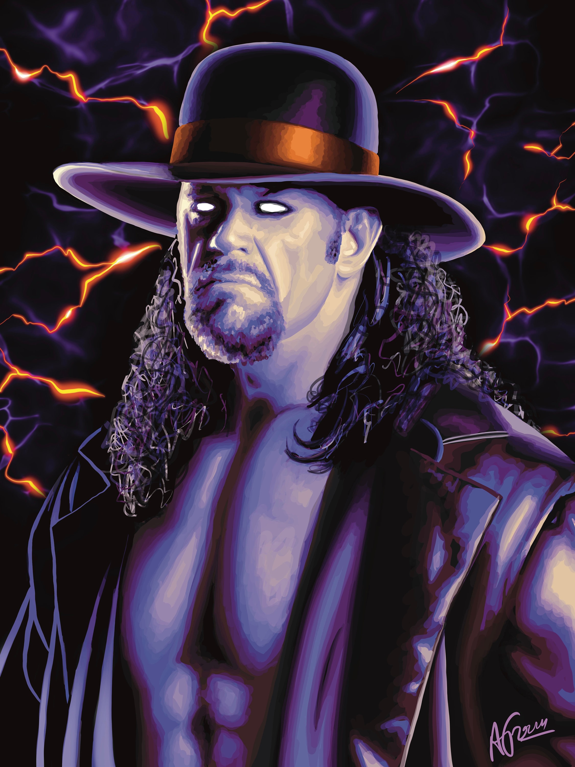 The Undertaker Art Print | WWE Legend Portrait | Retro Wrestling Wall ...