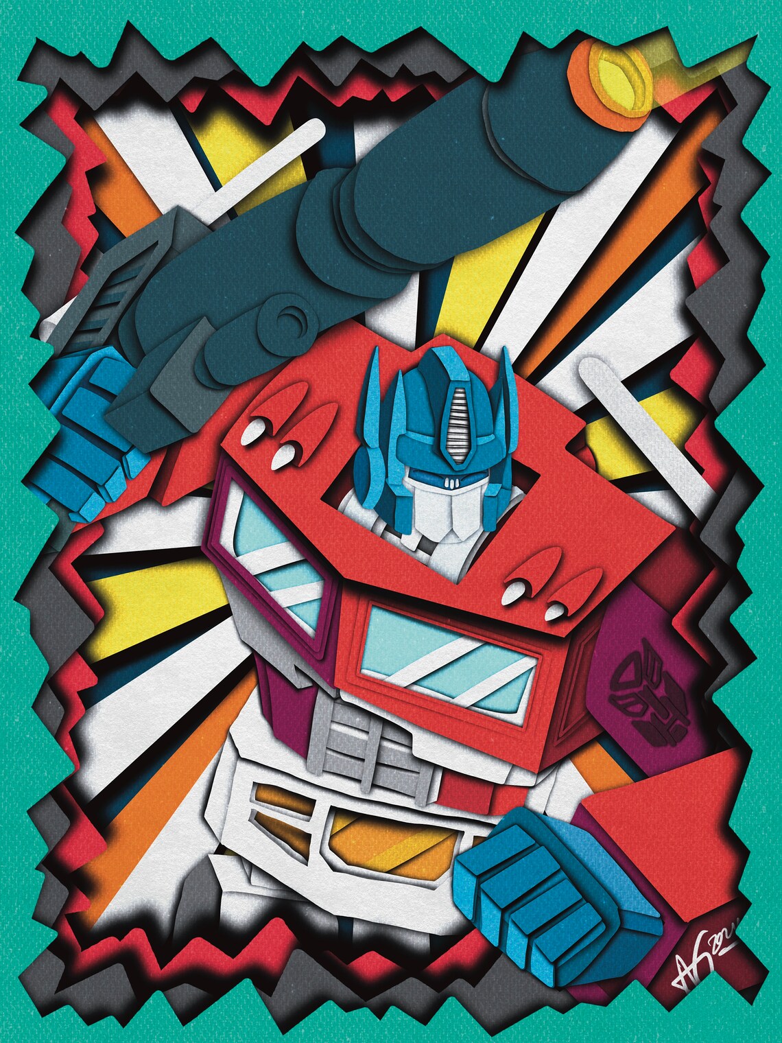Optimus Prime Art Print: Transformers Truck Poster - Etsy