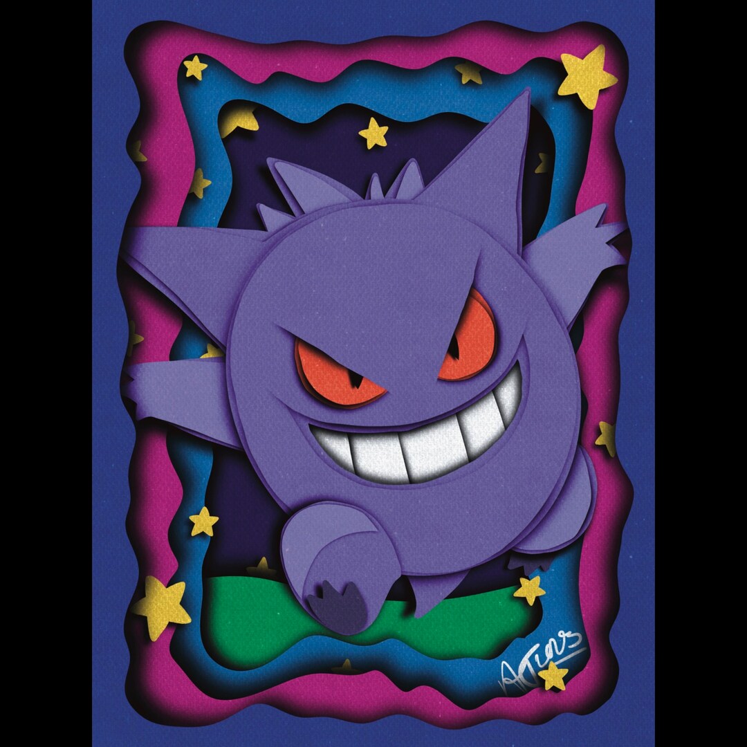 Pokemon Gengar Anime Art Print Poster, Multiple Size Options - Etsy