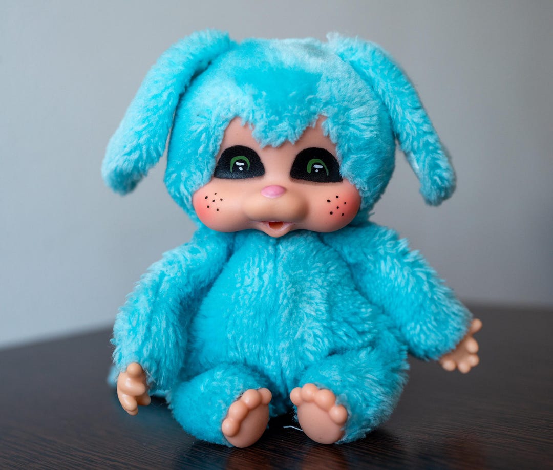 Rare Blue Nyami by Sekiguchi – Monchhichi Series Plush Doll – Kawaii ...