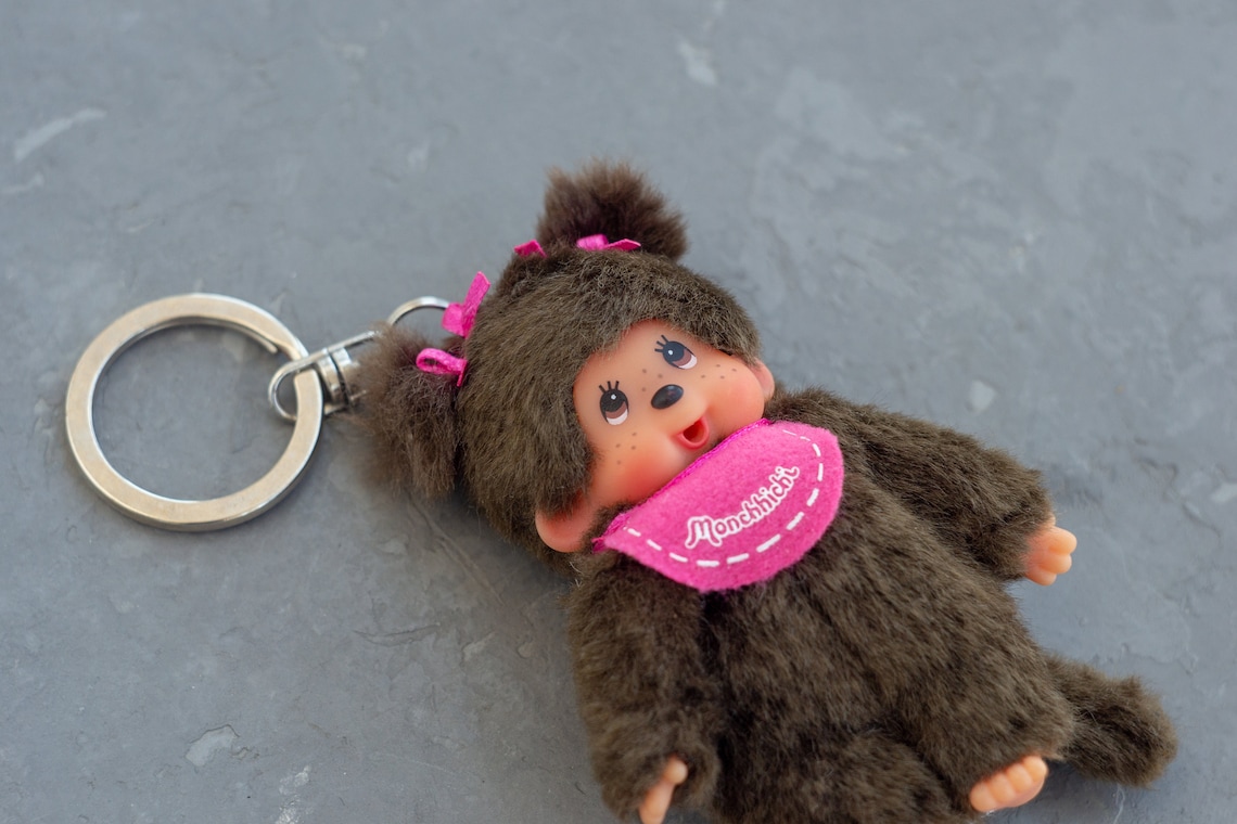 Vintage Keychain Small Plush Monkey Monchhichi 4.1 in | Etsy
