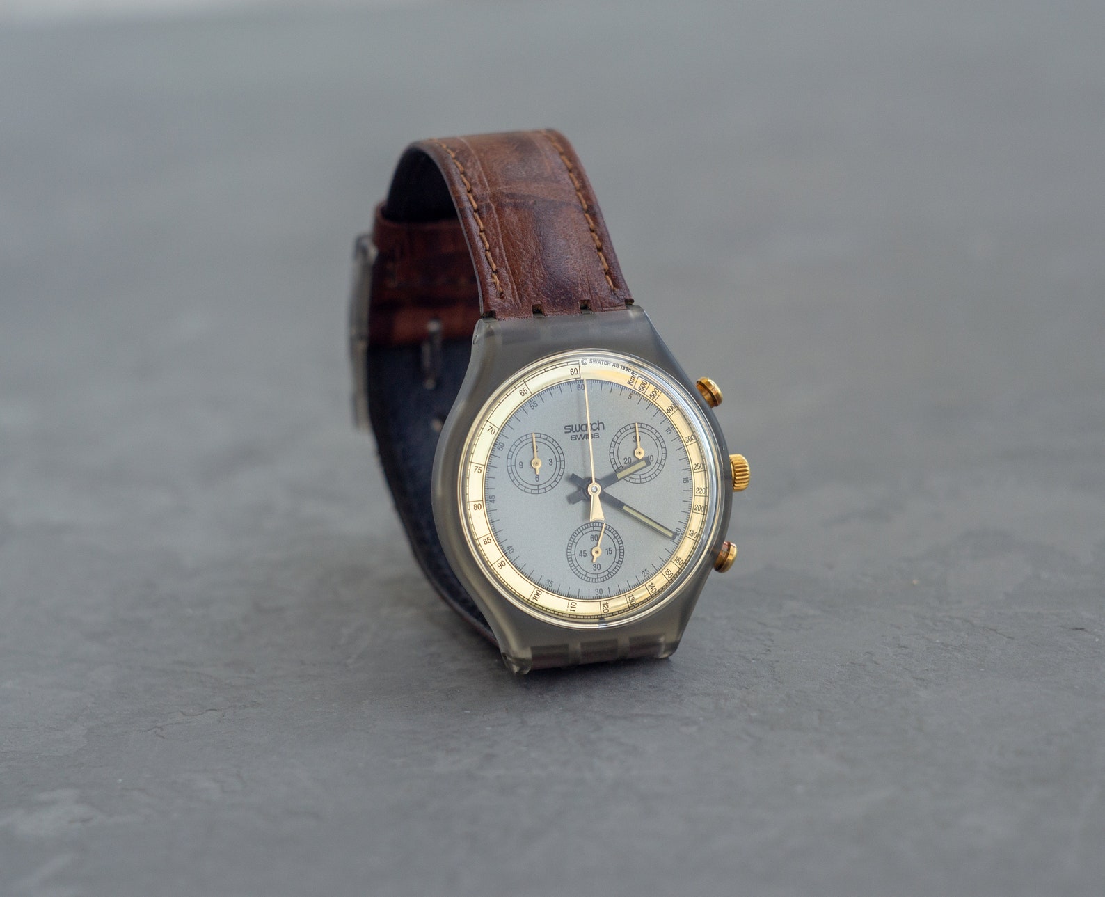 Swatch Watch Chrono Goldfinger 1991 Vintage Classsic Swiss | Etsy